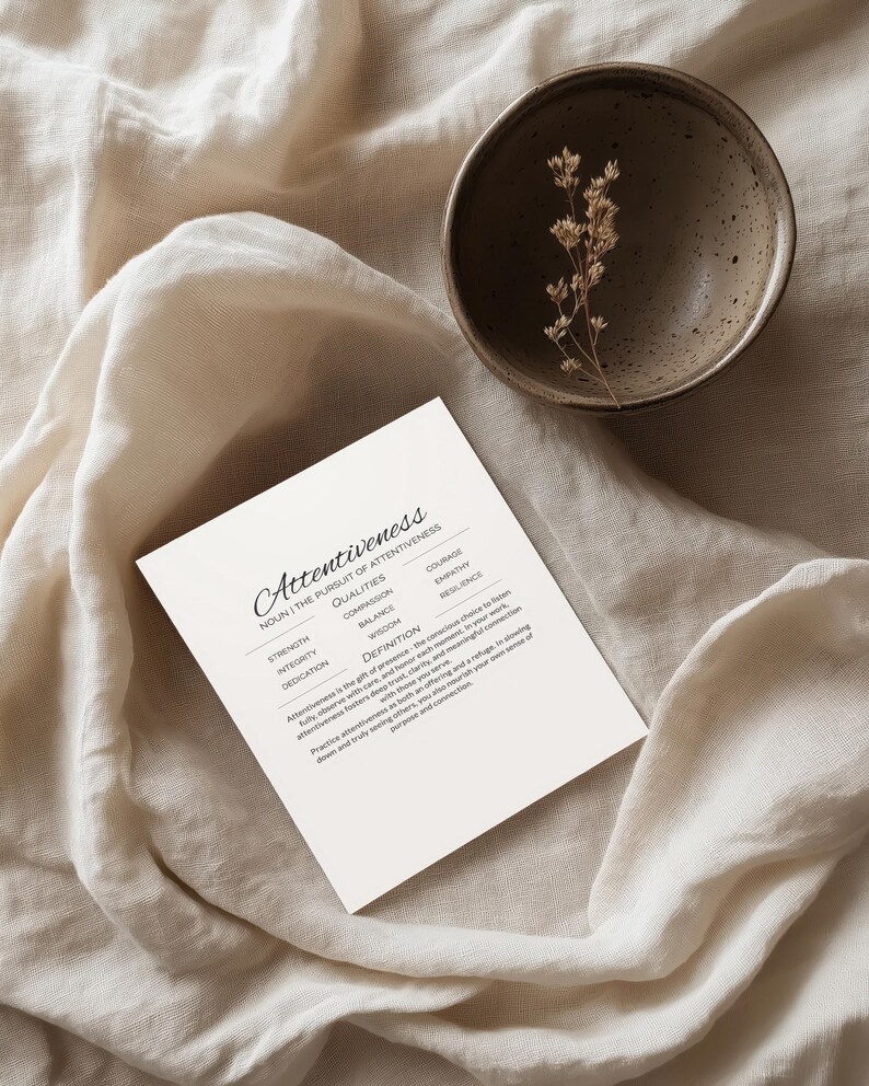 Attentiveness Definition Print: Minimalist Therapy Office Wall Art ...