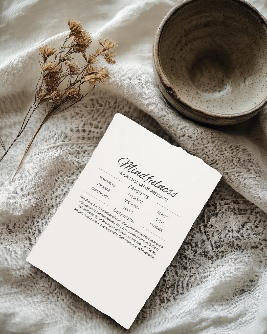 Mindfulness Definition Art Print – Minimalist Inspirational Quote ...