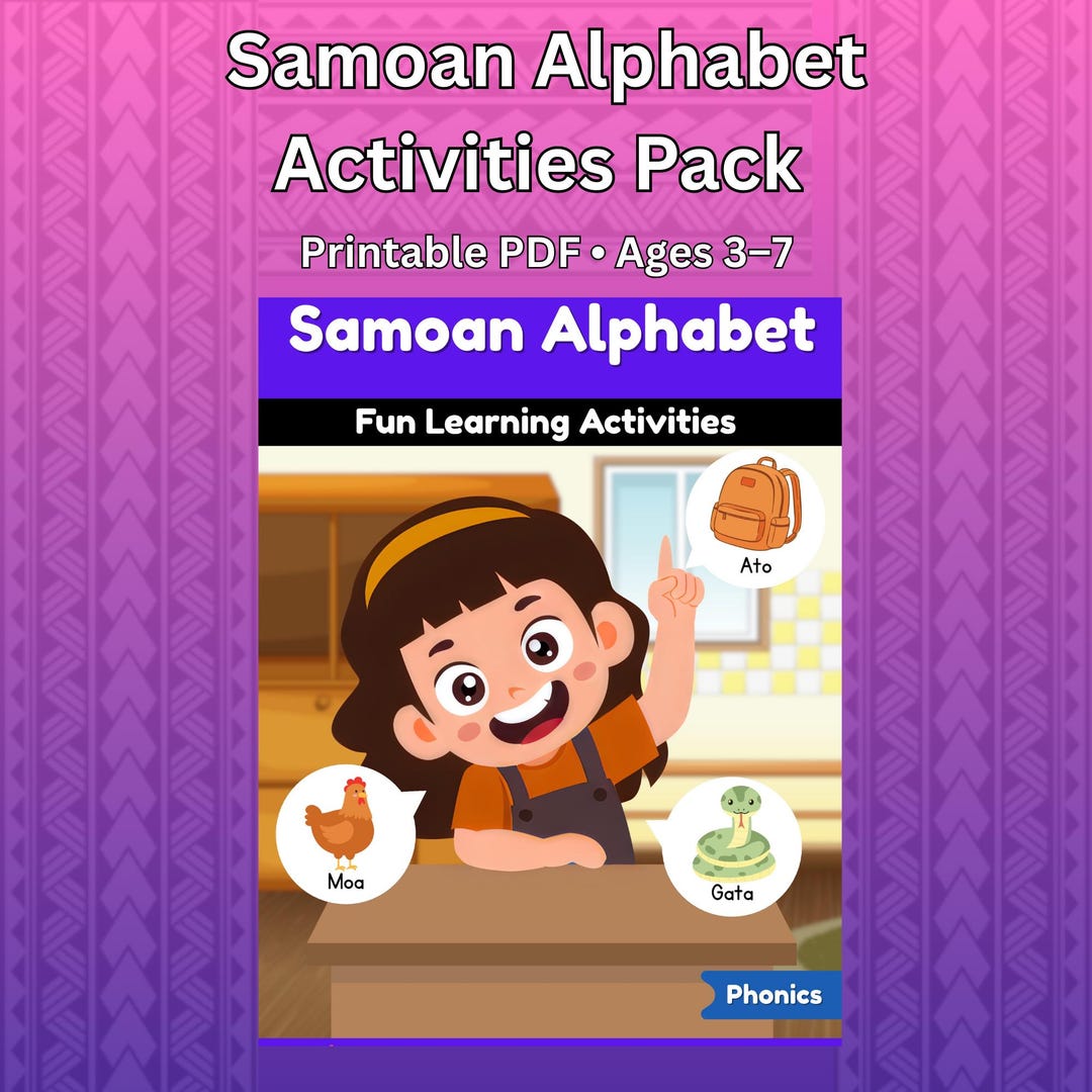 Samoan Alphabet Activity Pack | Tracing & Matching Worksheets ...