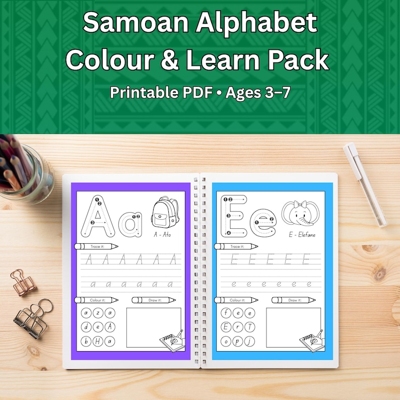 Samoan Alphabet Colouring & Learning Pack | Pasifika Kids Printable ...