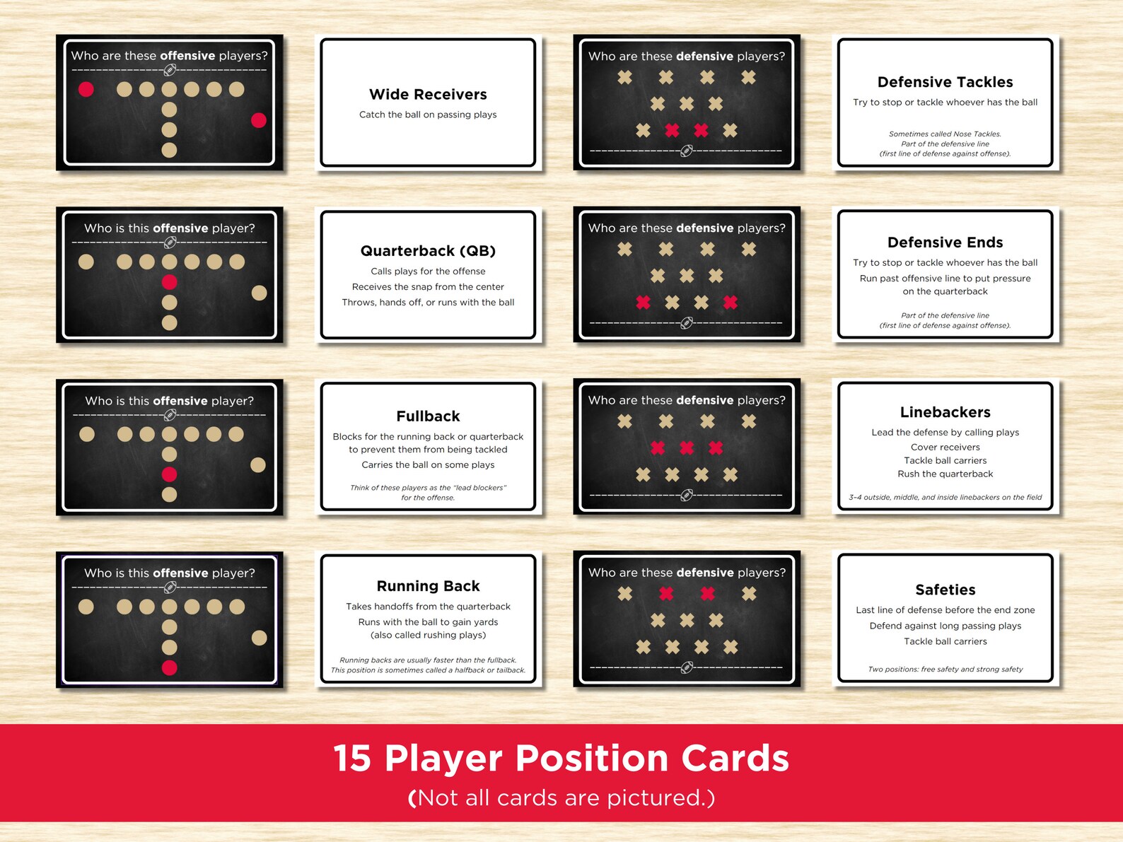 Printable Football Flashcards: Learn NFL Teams, Positions, and Basic ...