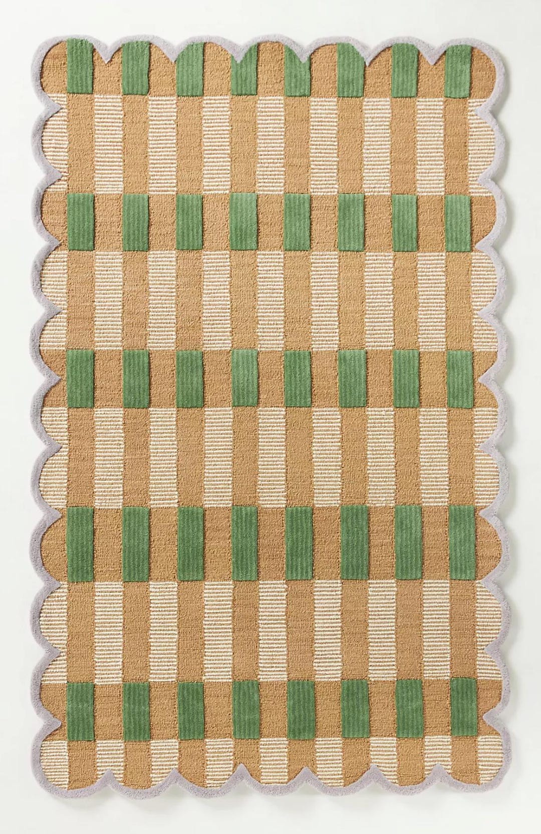 Matilda Goad Plaid Hand Tufted Scallop Area Rug Carpet for Home, Living ...
