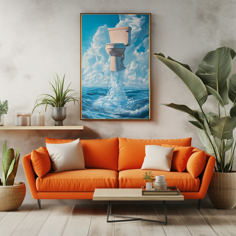 Toilet WC Bathroom Poster Picture Art Print Living Room Painting Art ...