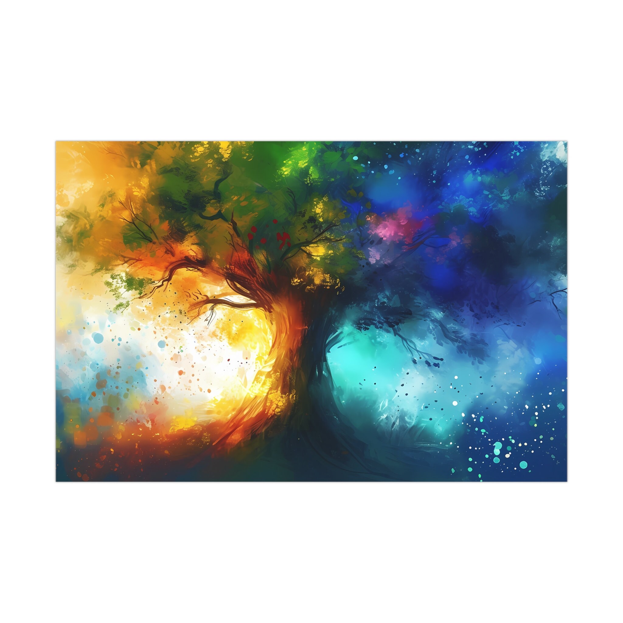 Colorful Tree Poster Picture Art Print Living Room Painting Mural ...
