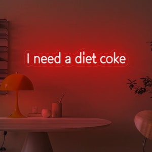 Diet Coke Neon Sign, I Need A Diet Coke Sign, Lemon Decor, Soda Gift ...