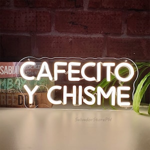 Cafecito Y Chisme Neon Sign,but First, Coffee Wall Decor,cafecito Neon ...