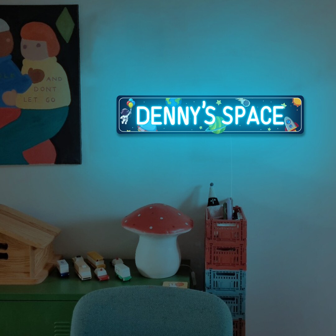 Custom Kid Space Neon Sign, Space Kid Room Neon Light Sign,custom Kid ...