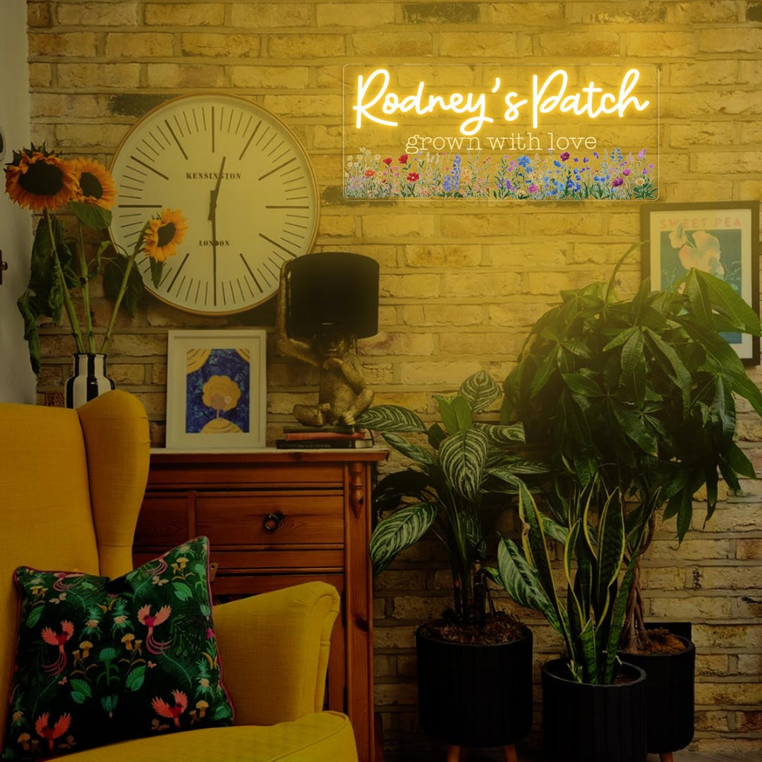 Personalized Flower Garden Patch LED Neon Sign,outdoor Waterproof Wall ...