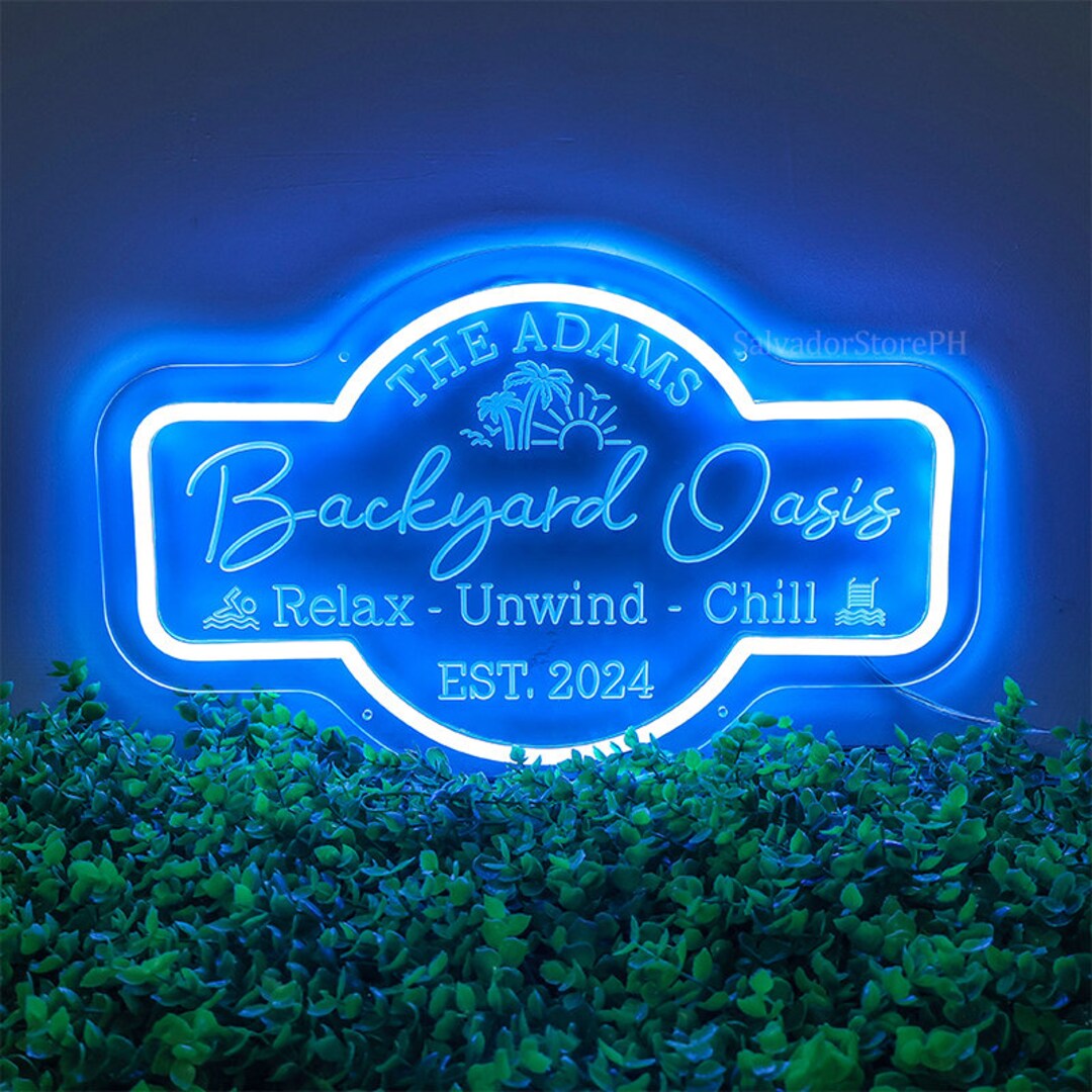 Personalized Backyard Pool Neon Sign Led,outdoor Wall Decor,pool Signs ...