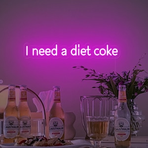Diet Coke Neon Sign, I Need A Diet Coke Sign, Lemon Decor, Soda Gift ...