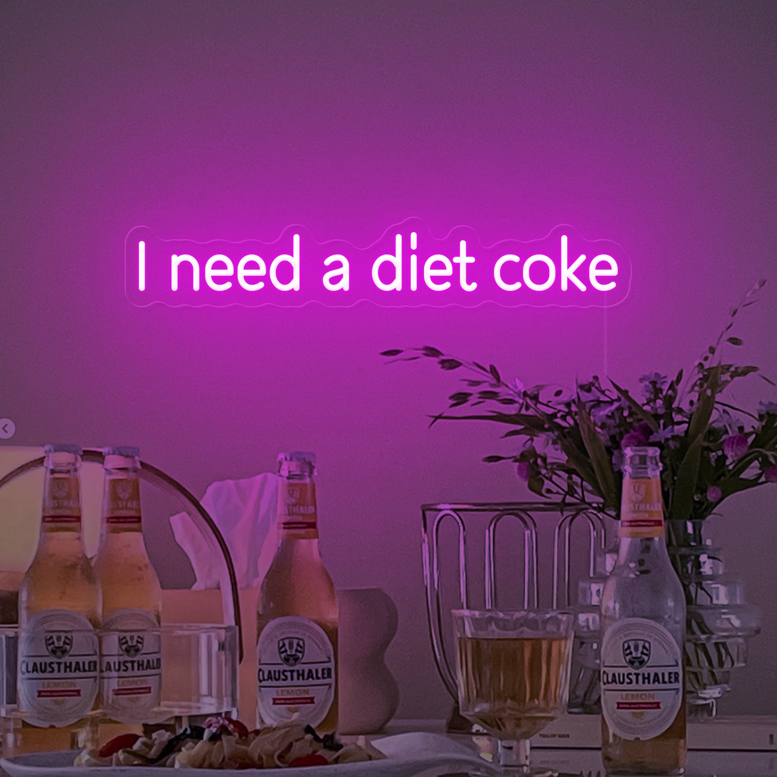 Diet Coke Neon Sign, I Need A Diet Coke Sign, Lemon Decor, Soda Gift ...
