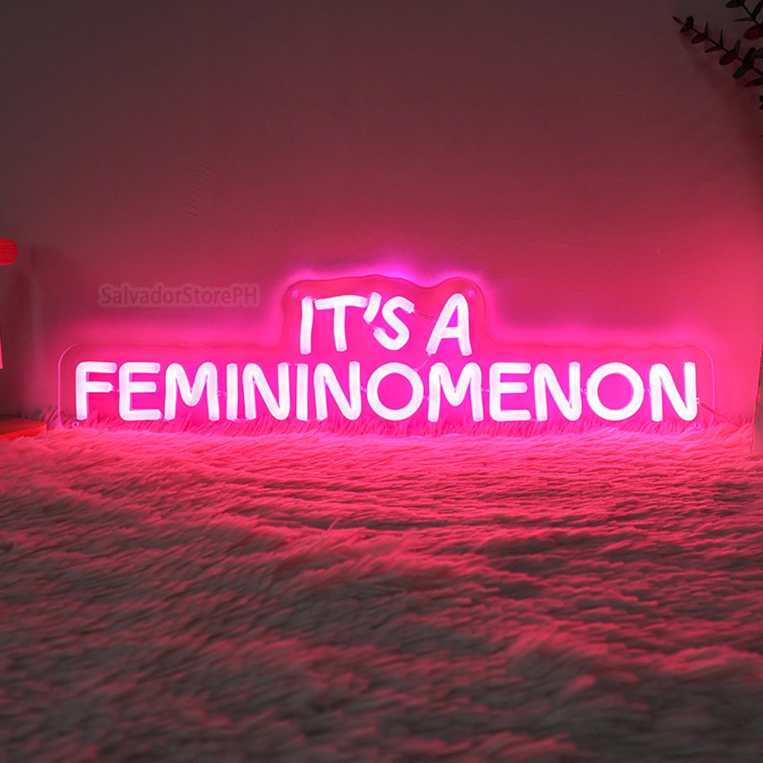 It is A Femininomenon Neon Signs, Feminist Wall Art, Song Lyrics Wall ...
