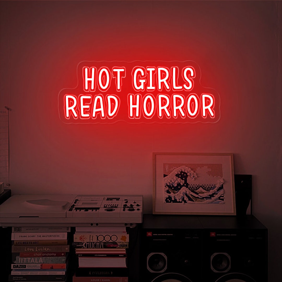 Hot Girls Read Horror Neon Sign,trendy Bookish Neon Sign,bookworm Gift ...