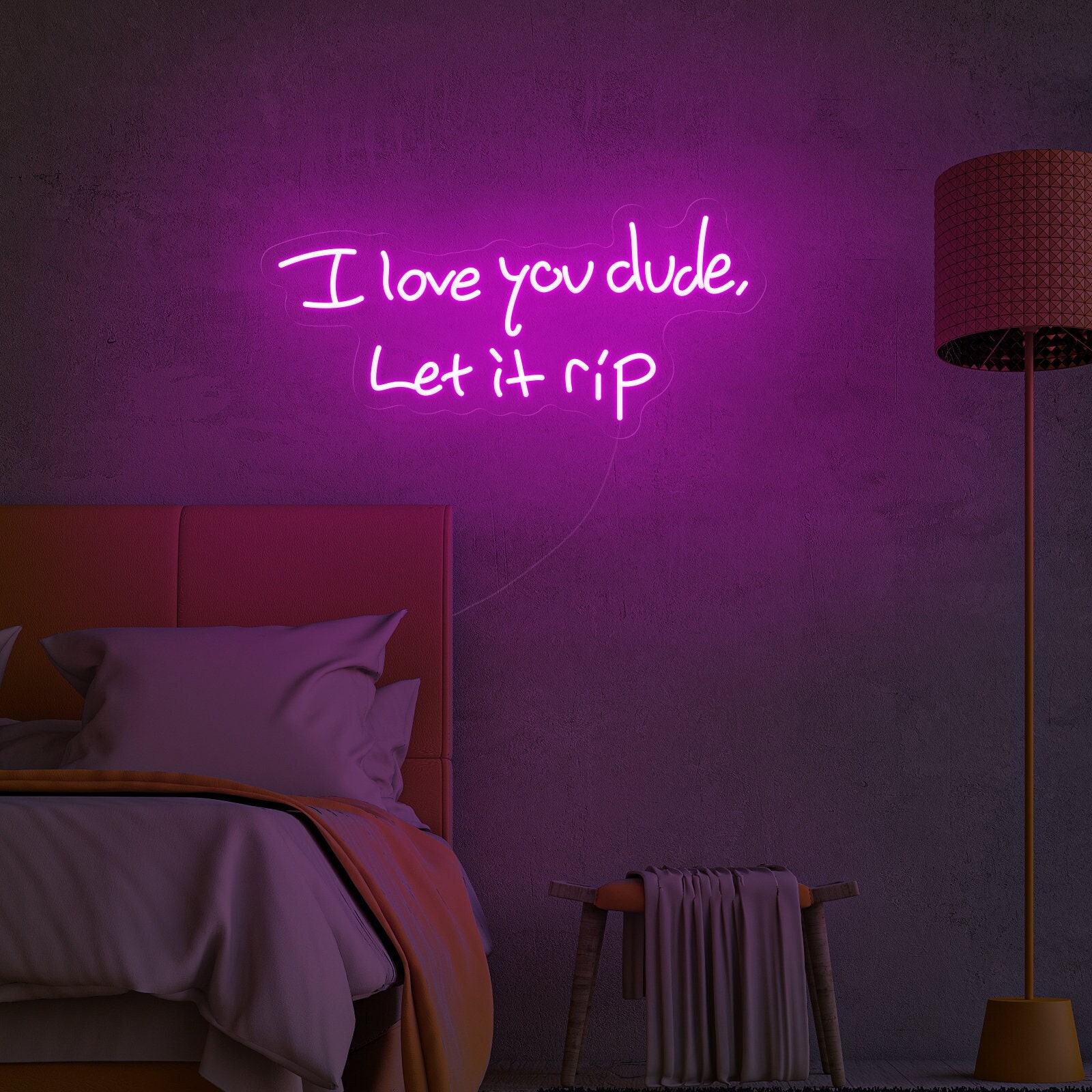 I Love You Dude Let It Rip Wall Art, the Bear Neon Sign, Aesthetic ...
