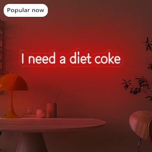 Diet Coke Neon Sign, I Need A Diet Coke Sign, Lemon Decor, Soda Gift ...