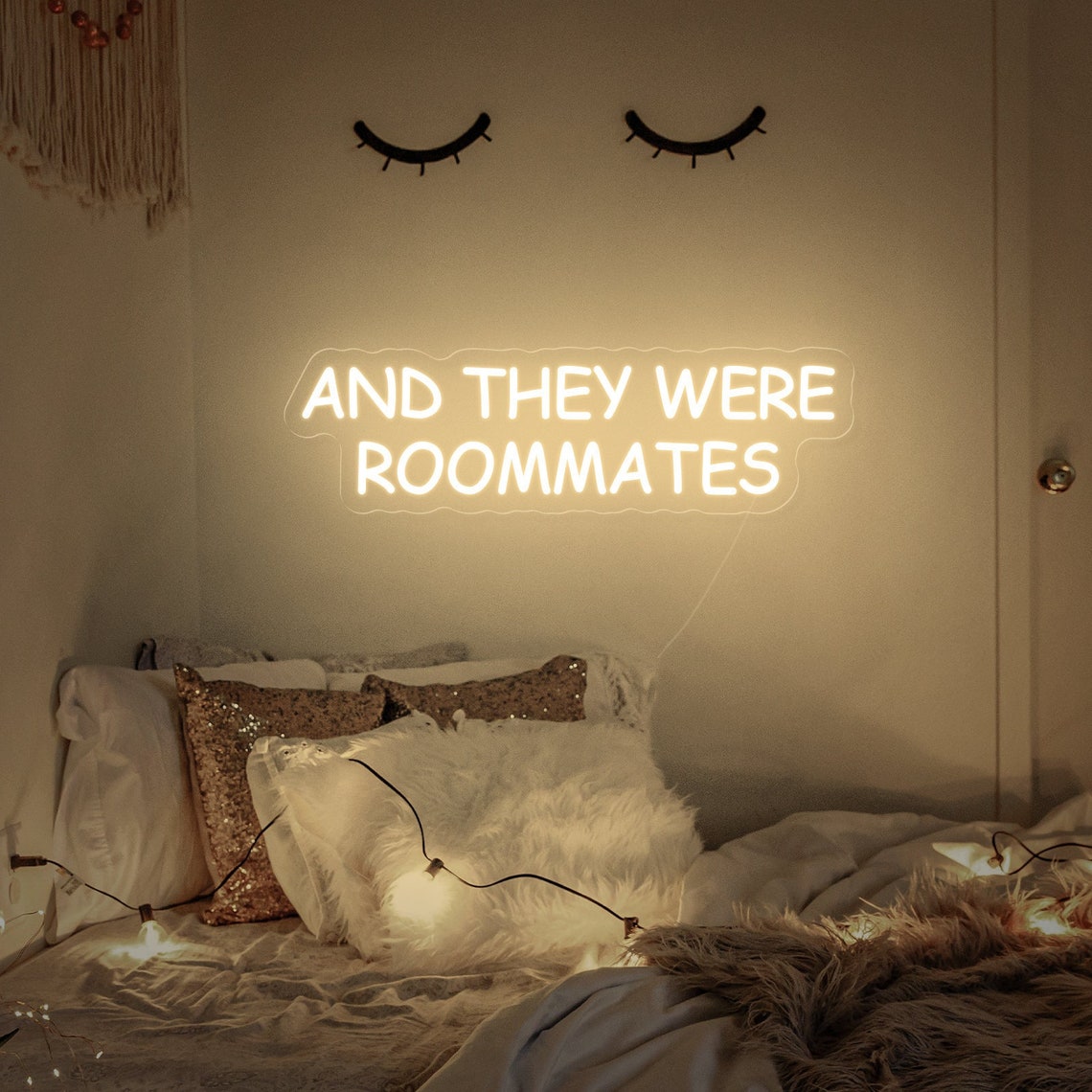 And They Were Roommates Neon Sign,custom Roommates Name Sign,wall Decor ...