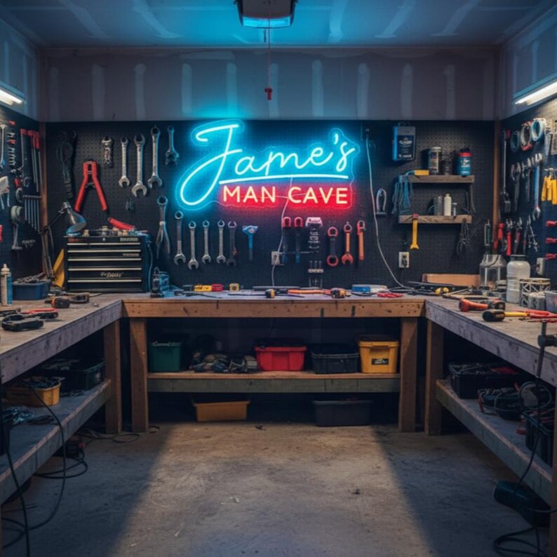 Custom Man Cave Neon Sign,garage Neon Signs,custom Dad Mancave Sign ...