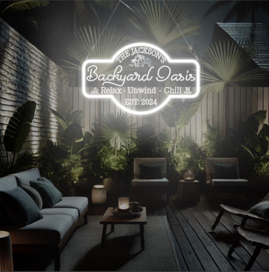 Personalized Backyard Pool Neon Sign Led,outdoor Wall Decor,pool Signs ...