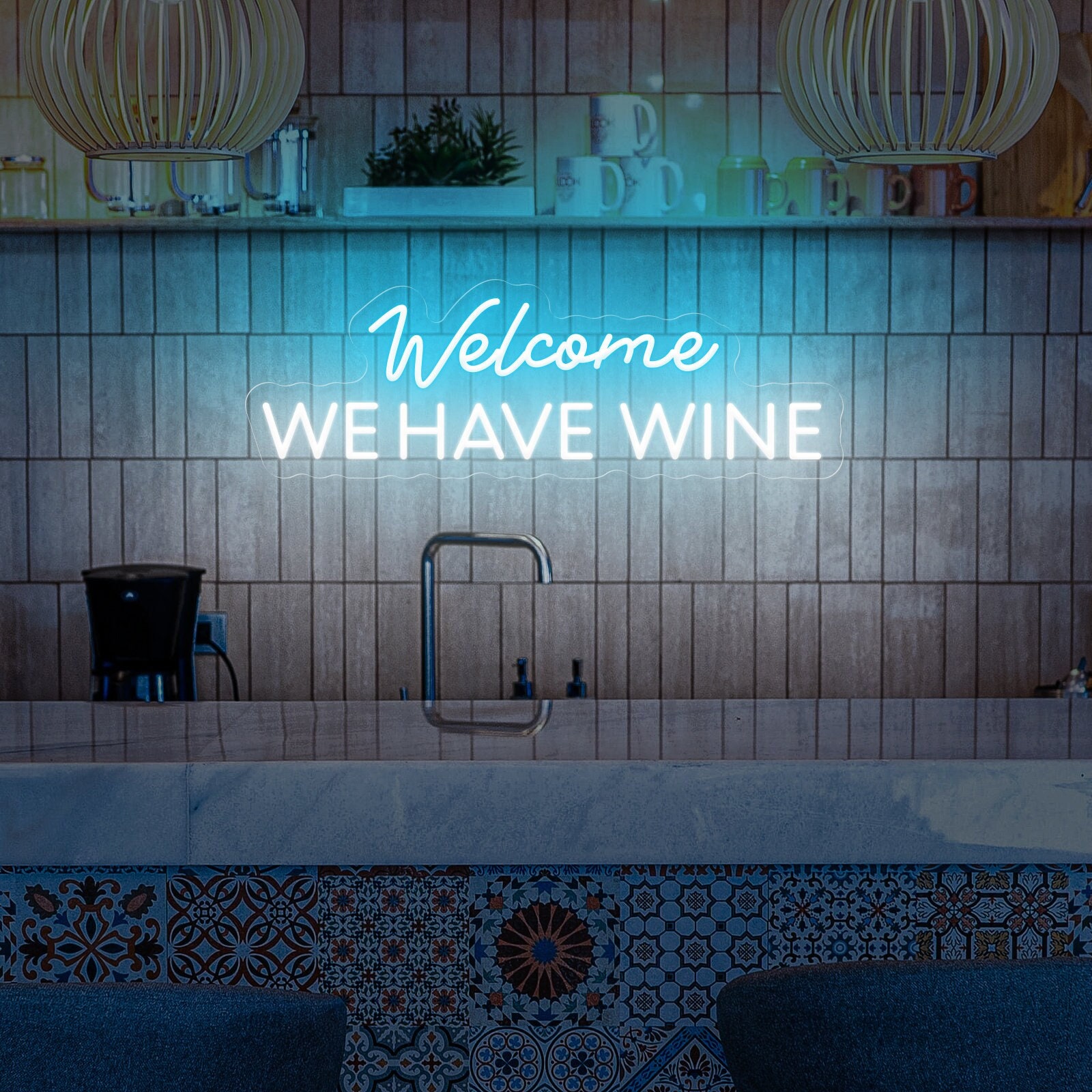 Welcome We Have Wine Neon Sign,wine Wall Art,aesthetic Kitchen Decor ...