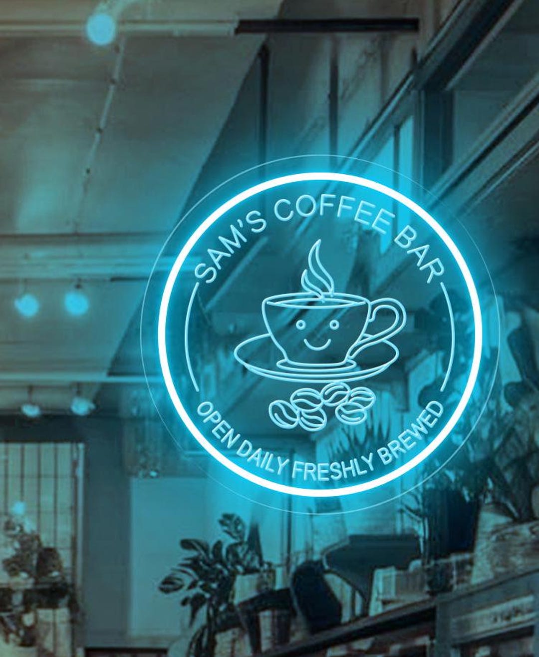 Custom Coffee Bar Sign for Kitchen Custom Coffee Decor Carved Neon Sign ...