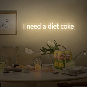 Diet Coke Neon Sign, I Need A Diet Coke Sign, Lemon Decor, Soda Gift ...