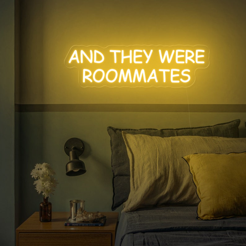 And They Were Roommates Neon Sign,custom Roommates Name Sign,wall Decor ...