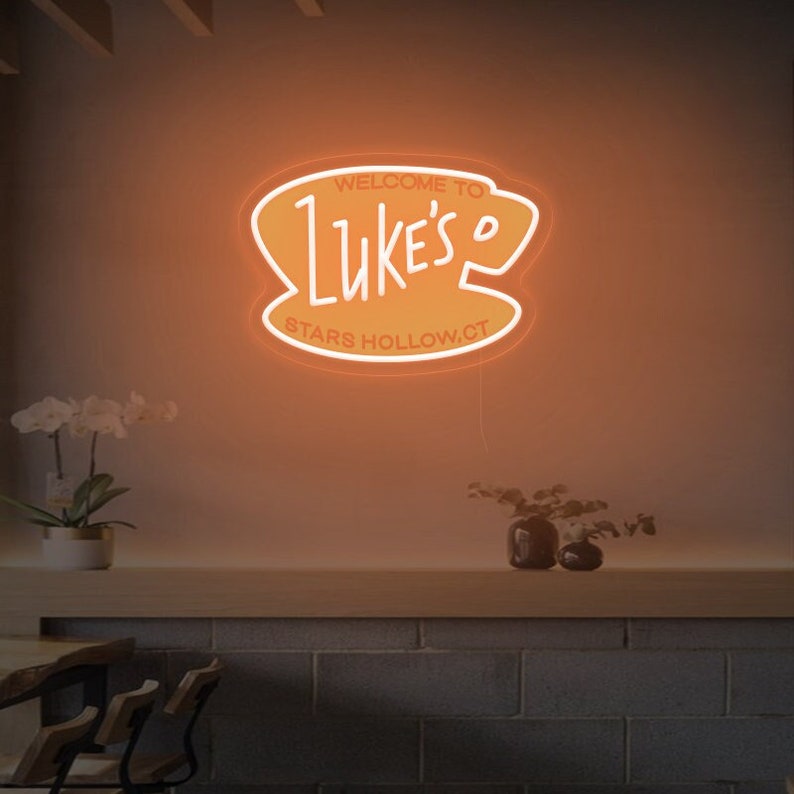 Stars Hollow Neon Sign, Lukes Diner Wall Art,book Lover Gift, Lukes ...