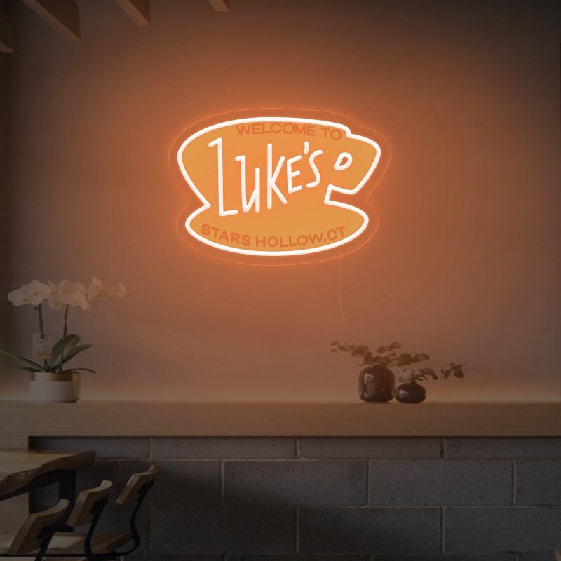 Stars Hollow Neon Sign, Lukes Diner Wall Art,book Lover Gift, Lukes ...