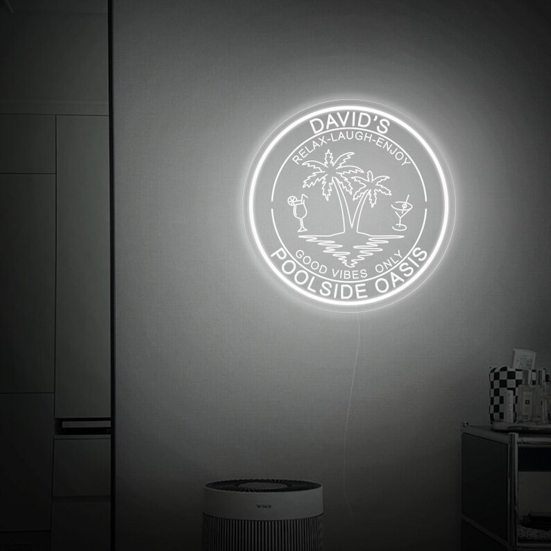 Personalized Family Poolside Neon Sign,beach House Decor,custom Welcome ...