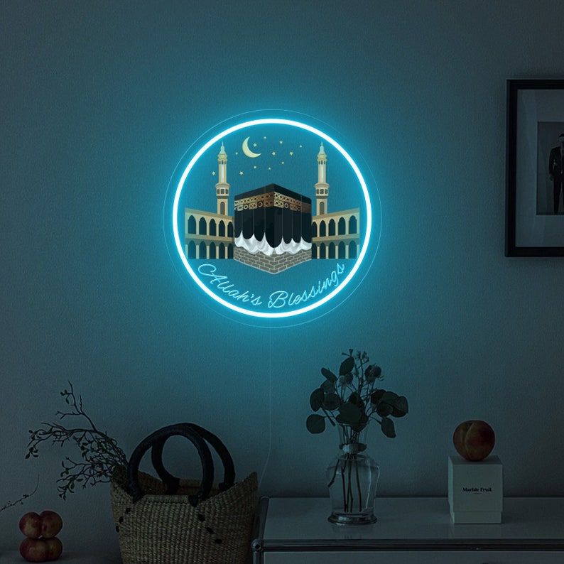 Personalised Kaaba With Name Neon Sign, Islamic Gifts, Hajj Mubarak ...