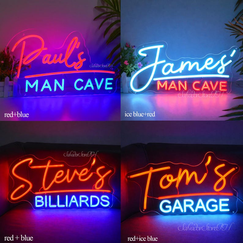 Custom Man Cave Neon Sign,garage Neon Signs,custom Dad Mancave Sign ...