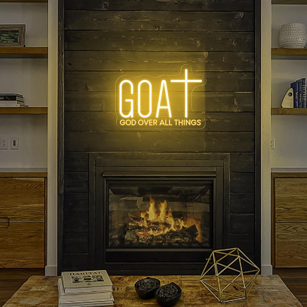 GOAT God Over All Things Neon Sign,bible Verse LED Decor,gift for ...