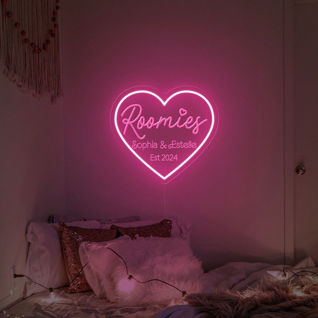 Custom Roommates Neon Sign: Dorm Room Decor, Roomies Gift - Etsy