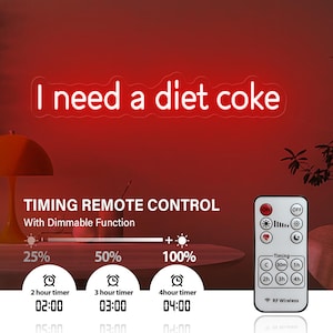 Diet Coke Neon Sign, I Need A Diet Coke Sign, Lemon Decor, Soda Gift ...