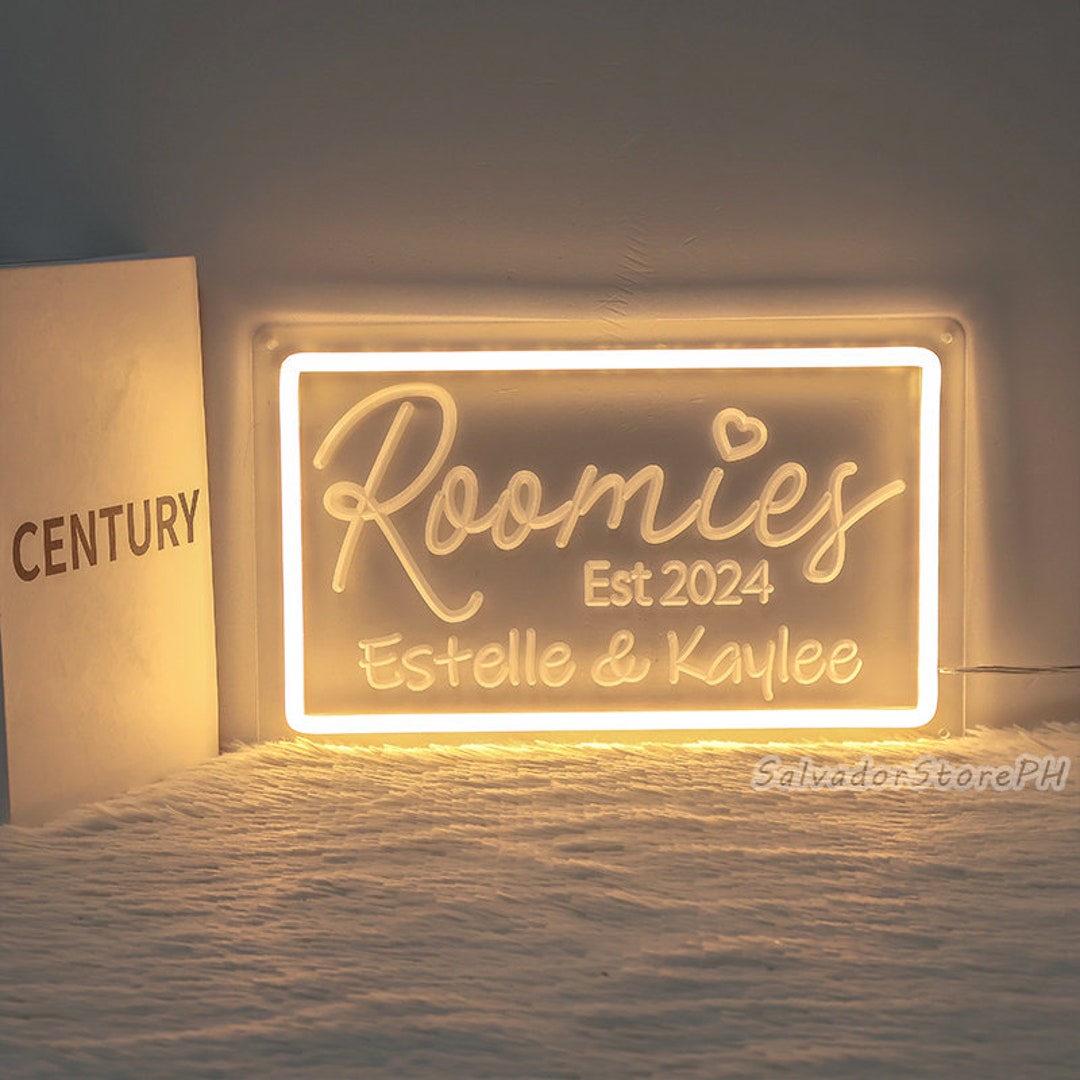 Custom Roommates Neon Sign,custom Roommates Name Sign,wall Decor for ...