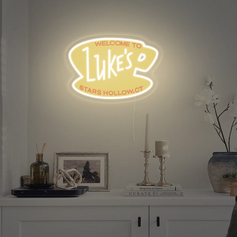 Stars Hollow Neon Sign, Lukes Diner Wall Art,book Lover Gift, Lukes ...