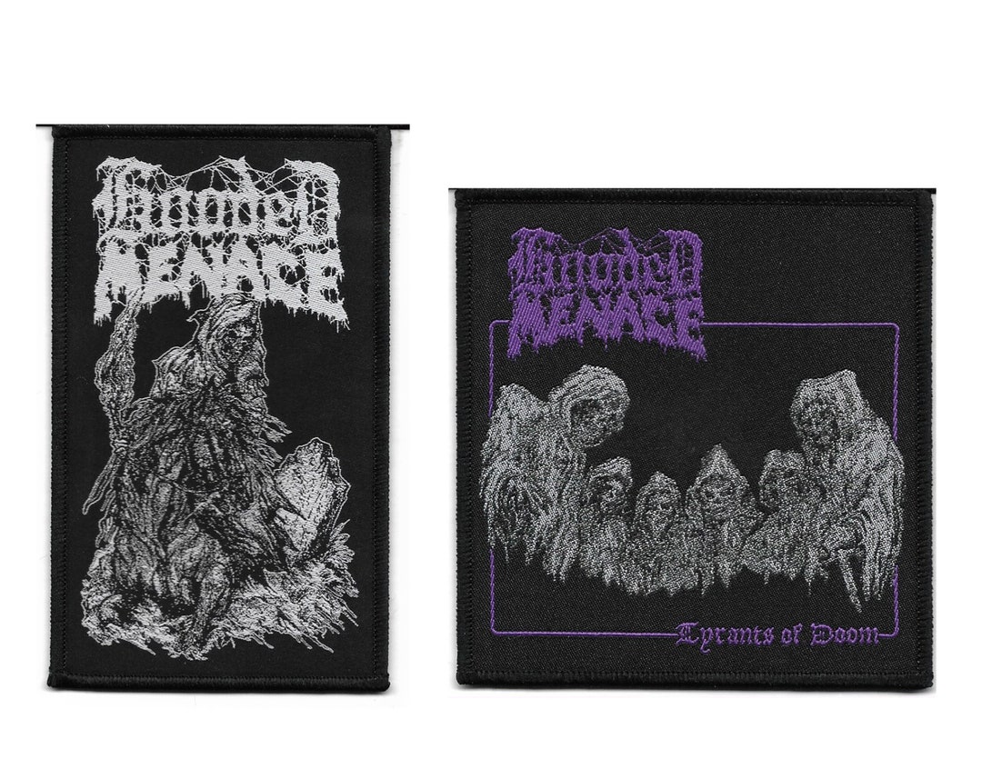 Hooded Menace-bundle Embroidered Woven Patches-doom Death Heavy Metal ...