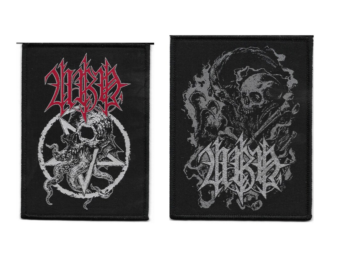 Urn-bundle Embroidered Woven Patches-thrash Speed Black Death Heavy ...