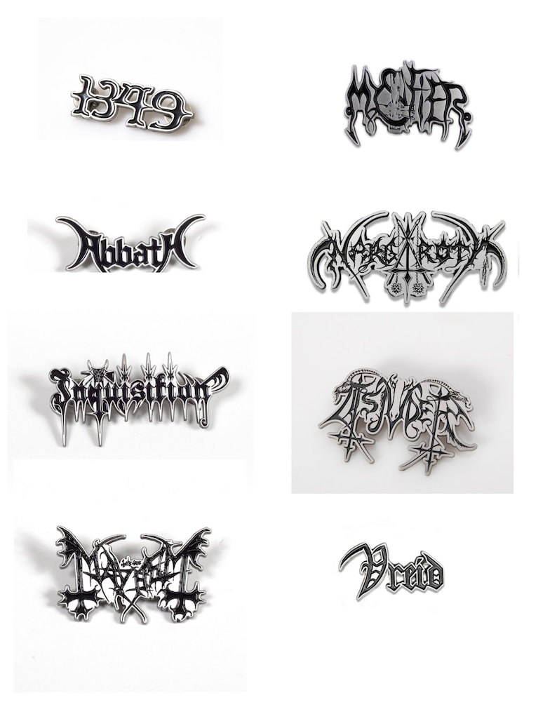 Black Metal-logo Enamel Pins Bundle-heavy Metal Rock Band Music, Music ...