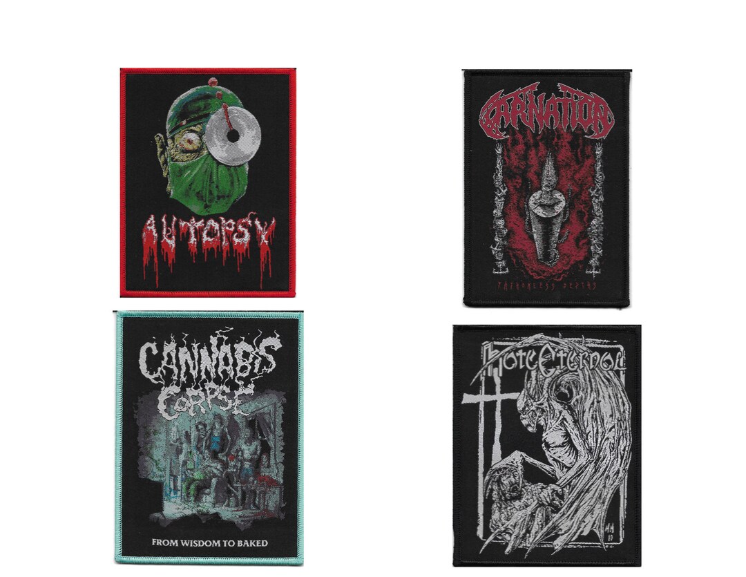 Death Metal-bundle Embroidered Woven Patches-death Doom Heavy Metal ...