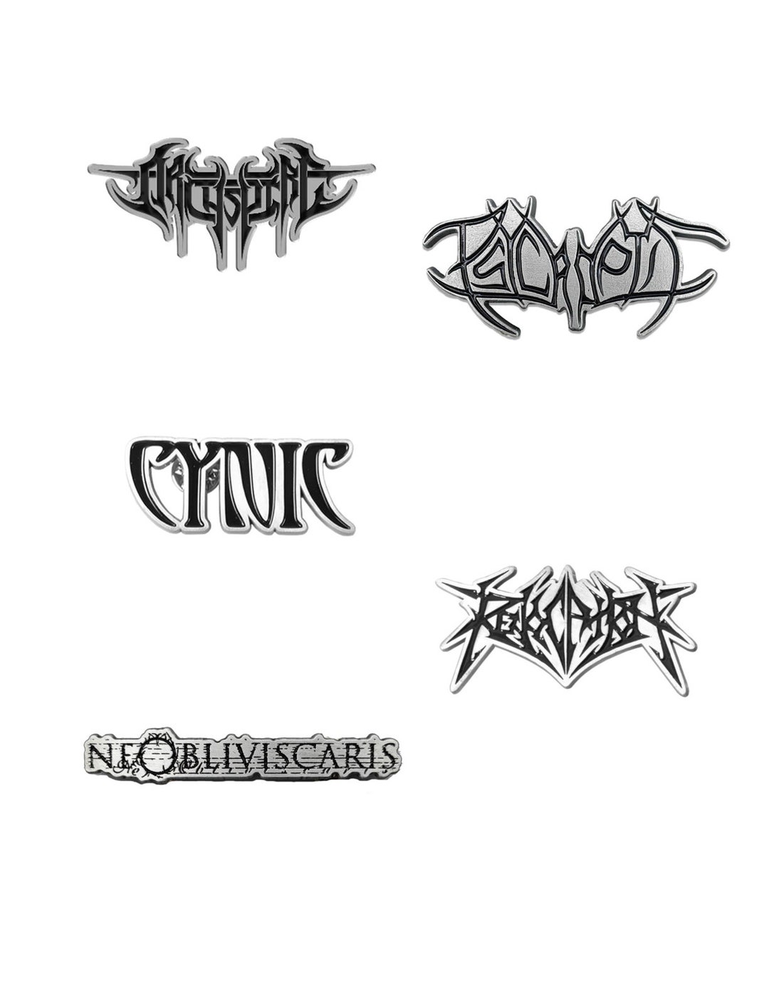 Death Metal Band Logo Enamel Pin Bundle, Archspire, Cynic, and More - Etsy