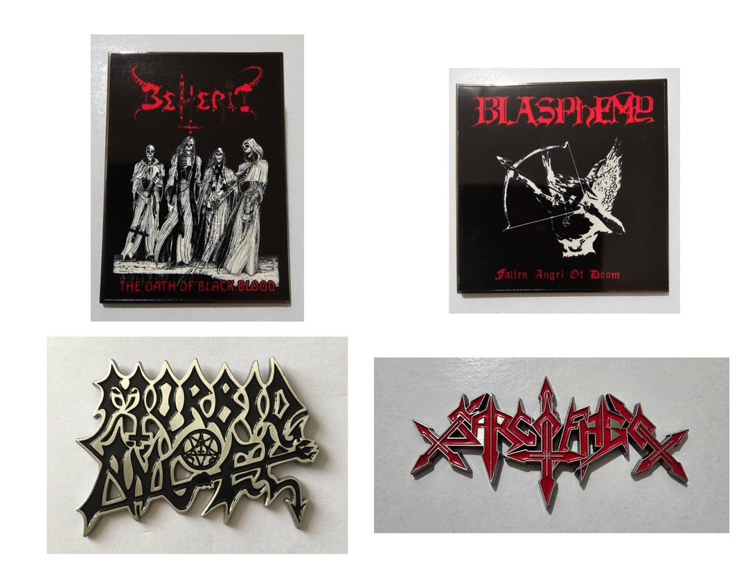 Black Death Metal 2-logo Enamel Pins Bundle-heavy Metal Rock Band Music ...