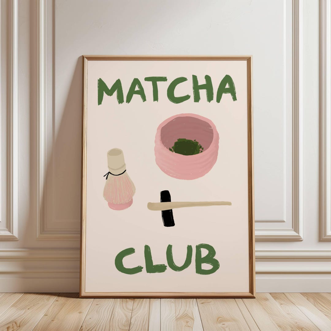 Matcha Club Poster | Poster Decoration Minimalist, Aesthetic Kitchen ...