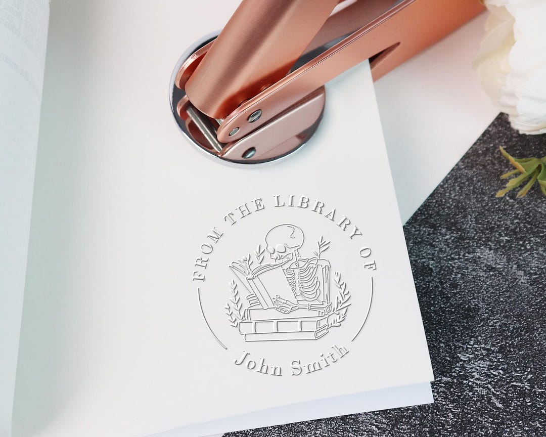 Personalized Book Embosser/from the Library of /self Inking Stamp/book ...