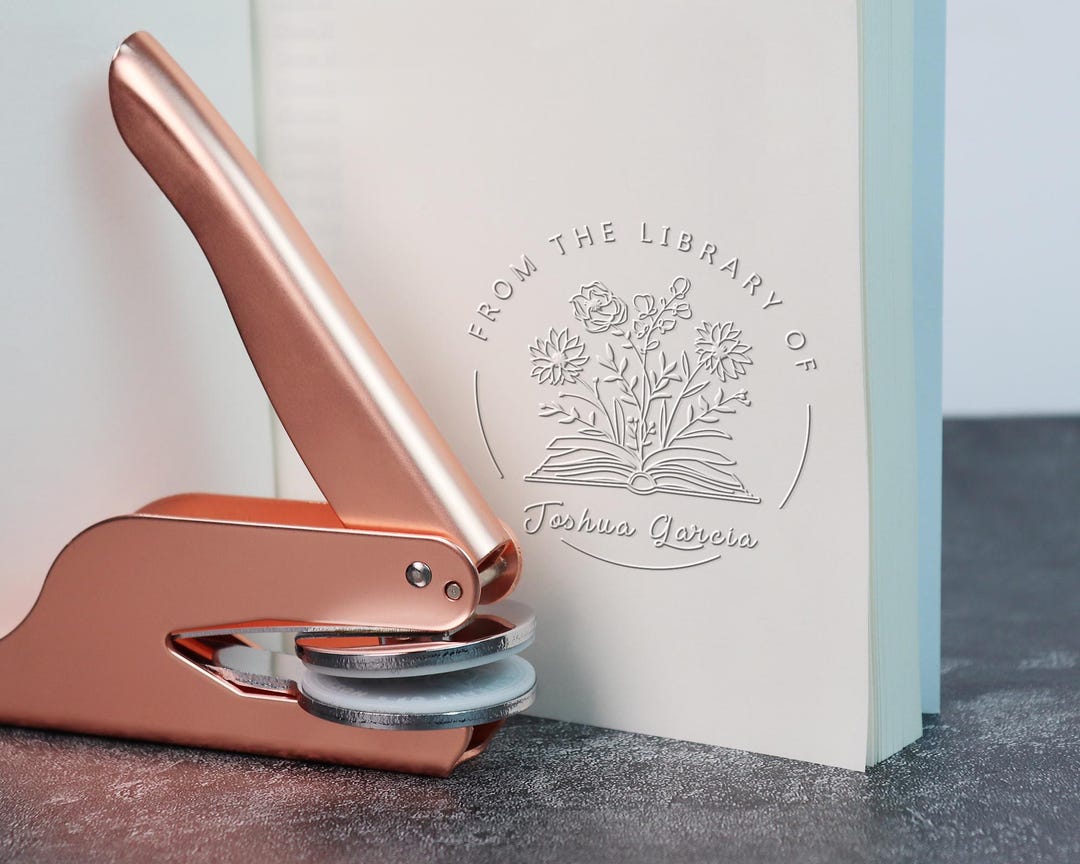 Personalized Book Embosser/from the Library of /self Inking Stamp/book ...
