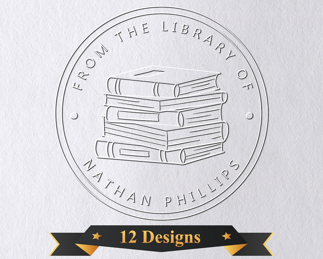 Custom From the Library of Book Embosser,book Embosser Personalized,book Stamp,library Embosser ...