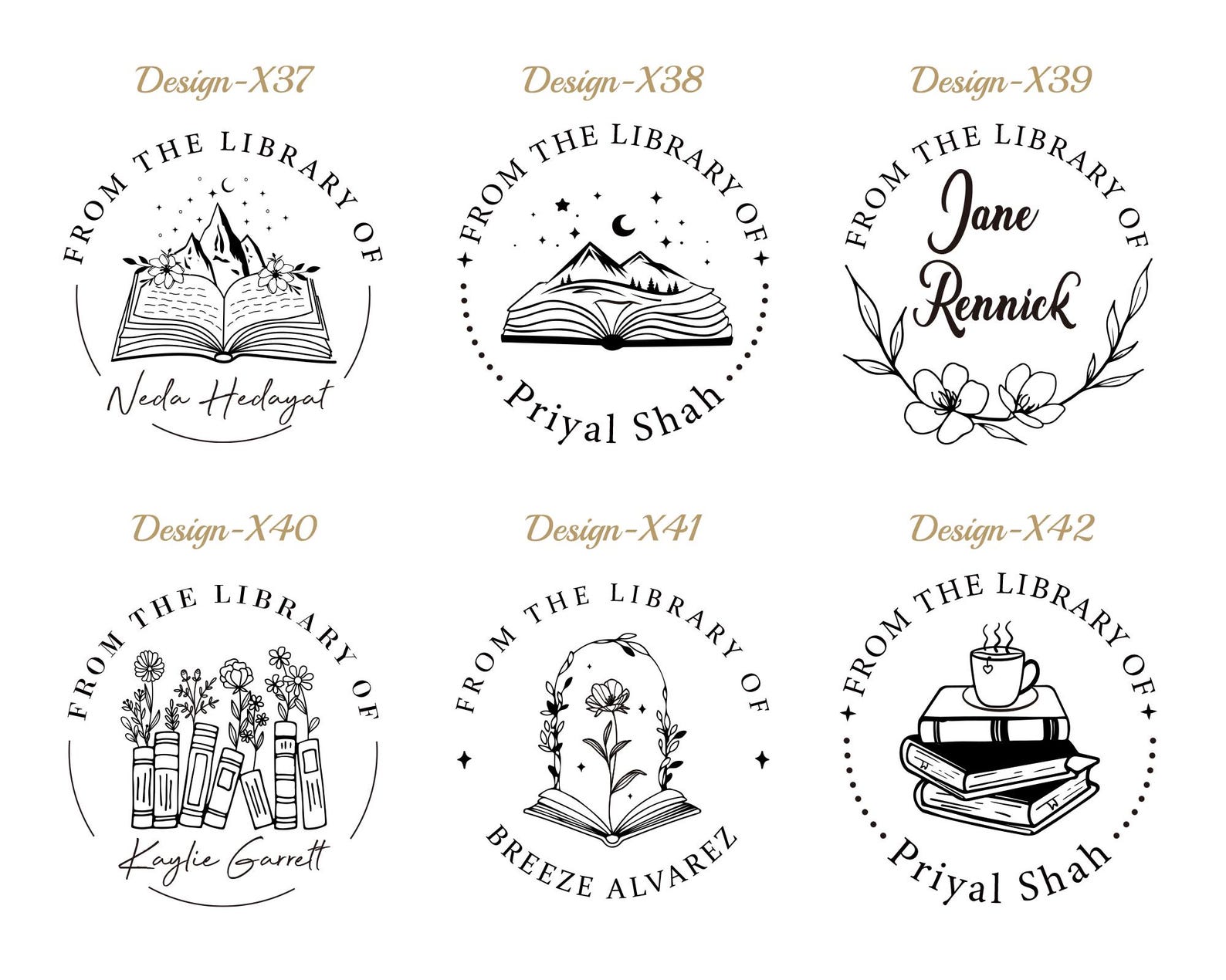 Personalized Book Stamp/custom Book Embosser /self Inking Stamp/from ...