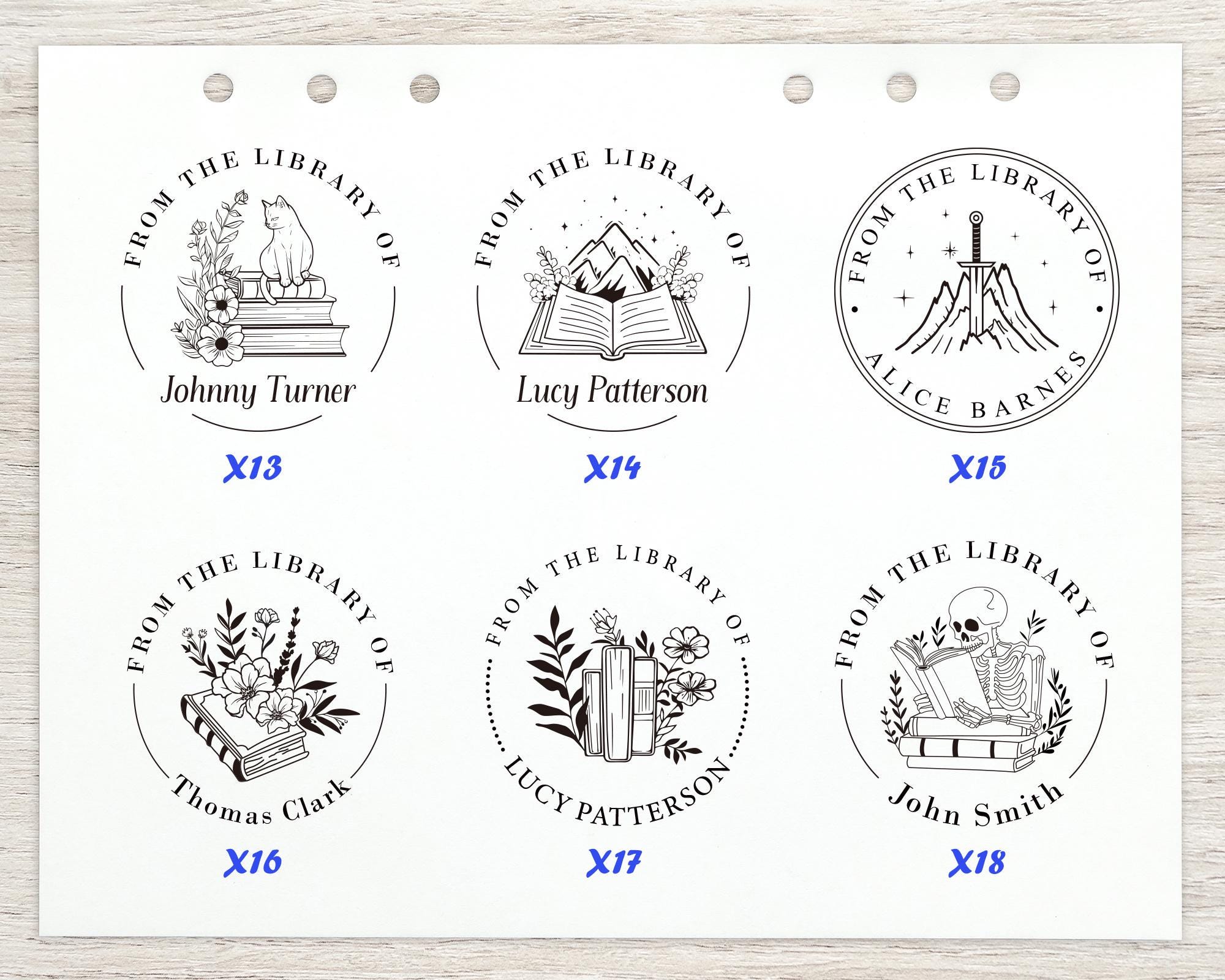 Personalized Book Stamp/from the Library of /self Inking Stamp/book ...