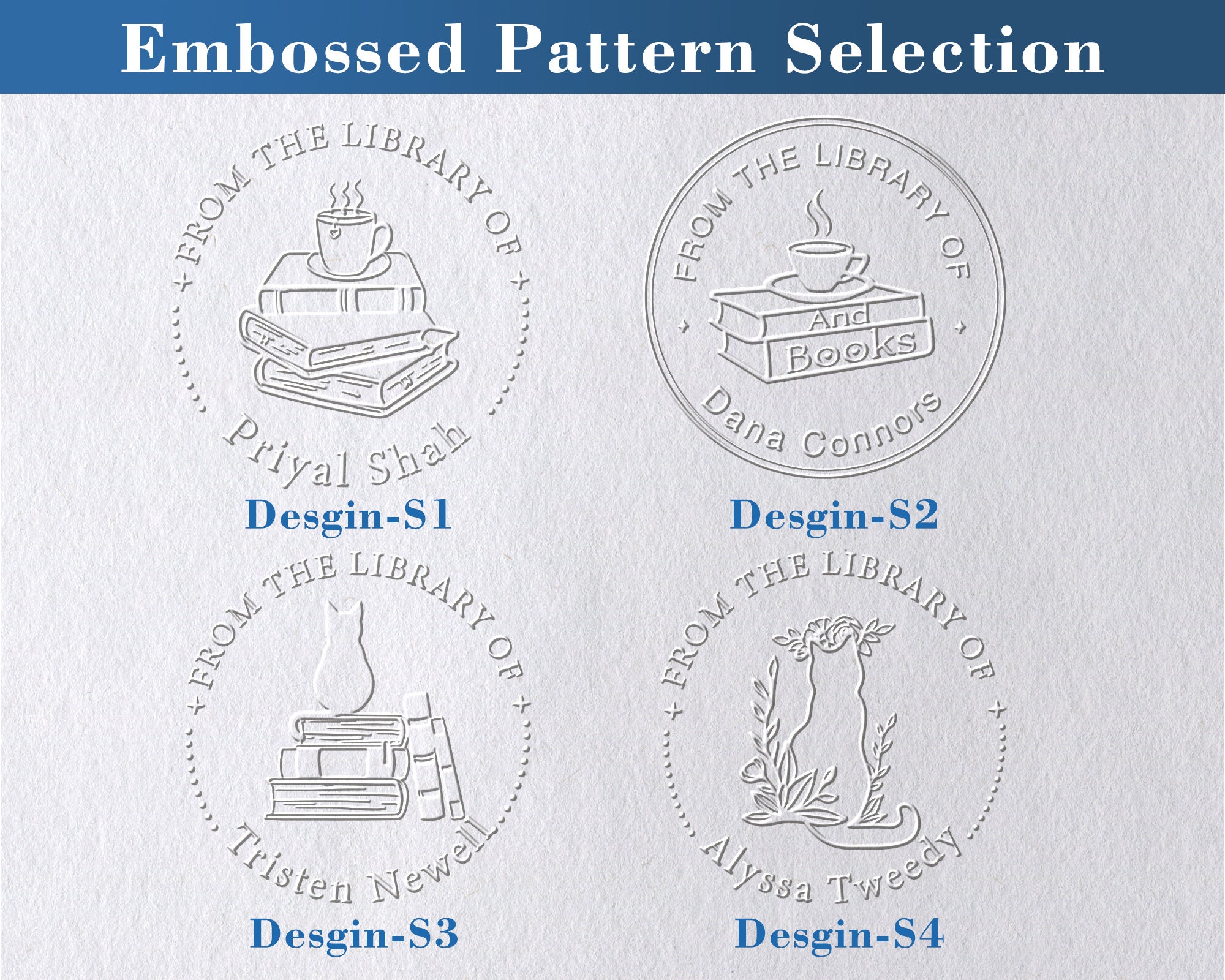 Book Embosser Personalized/custom Book Stamp/library Embosser Stamp ...