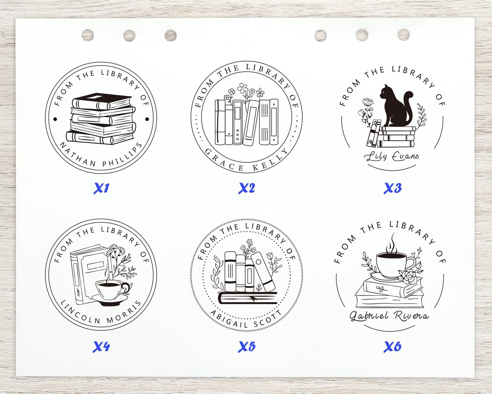 Personalized Book Stamp/from the Library of /self Inking Stamp/book ...